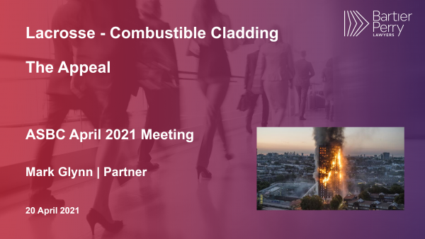 The Appeal / Lacrosse - Combustible Cladding - ASBC | Australian ...